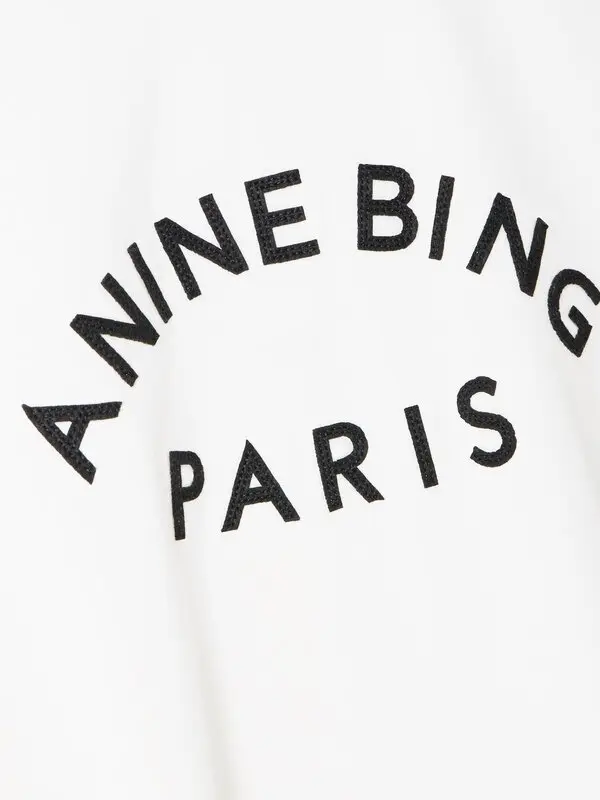 ANINE BING Jaylin Appliquéd Cotton-jersey T-shirt