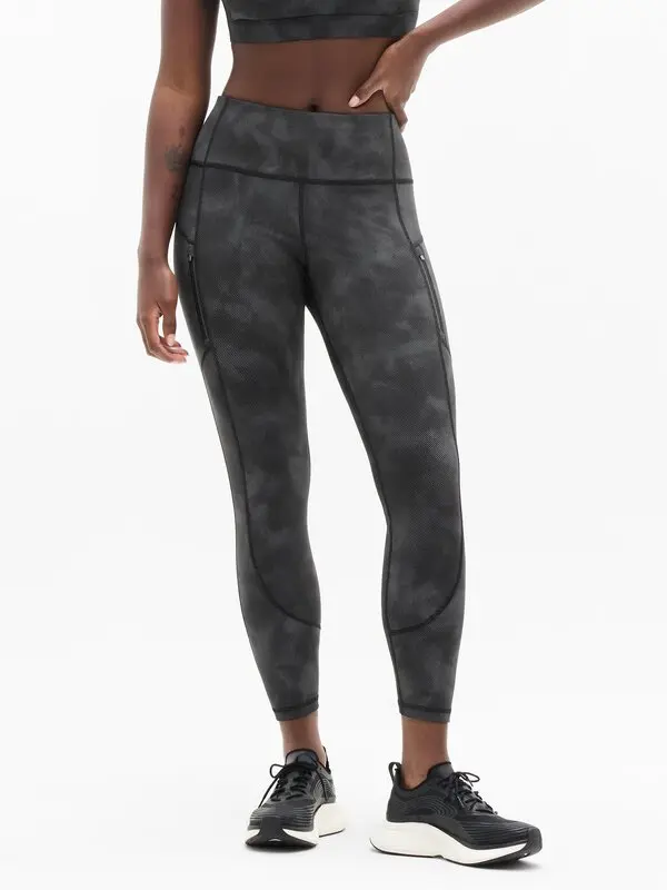 Athleta Rainier High Rise Reflective Print Legging - Black Reflective