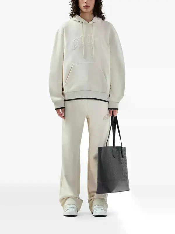 Gcds Logo-embossed Hoodie - Neutrals