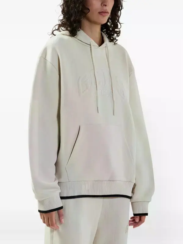 Gcds Logo-embossed Hoodie - Neutrals