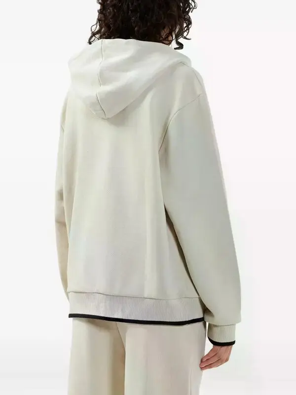 Gcds Logo-embossed Hoodie - Neutrals