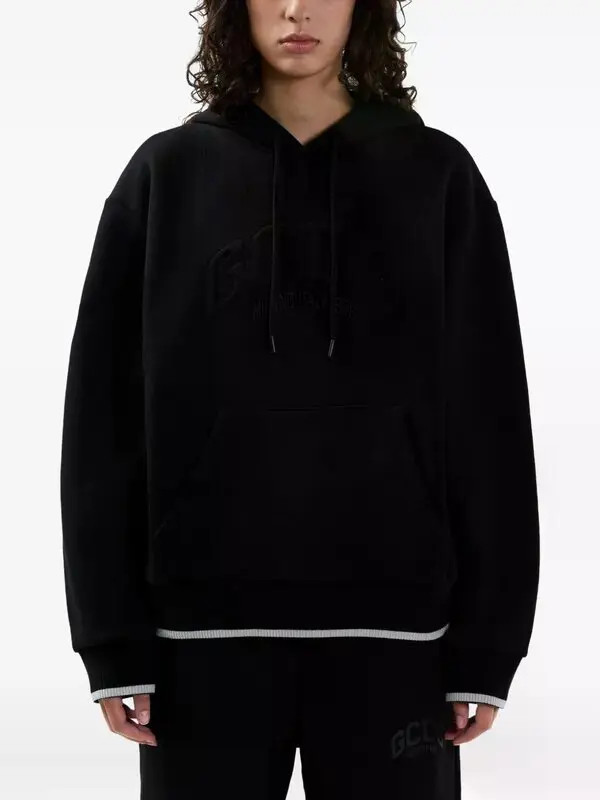 Gcds Logo-embossed Hoodie - Black