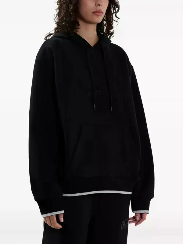 Gcds Logo-embossed Hoodie - Black