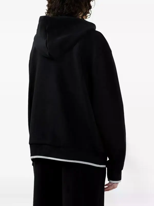Gcds Logo-embossed Hoodie - Black