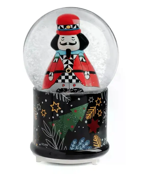 EGAN Nutcracker Christmas Snow Globe - Black