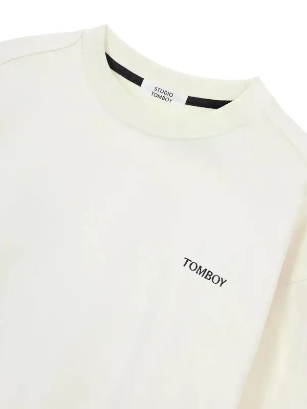 STUDIO TOMBOY Logo-embroidered Sweatshirt - Neutrals