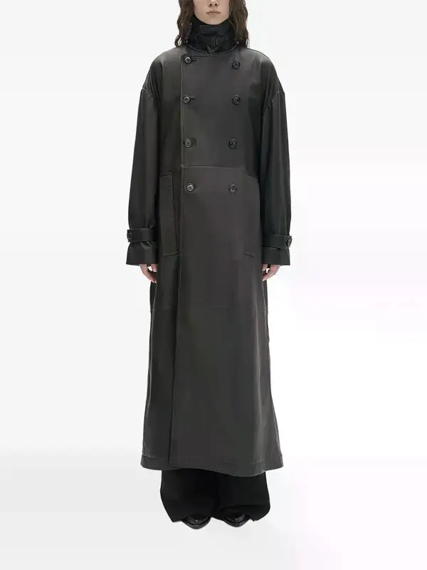 ANN DEMEULEMEESTER Double-breasted Leather Coat