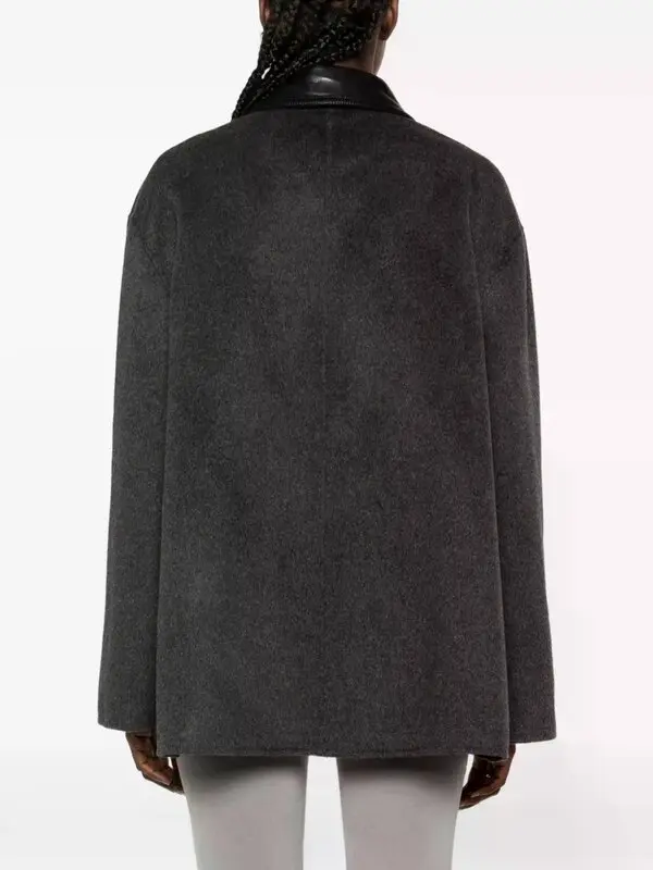 Nanushka Wool Jacket With Contrast Collar - Grey
