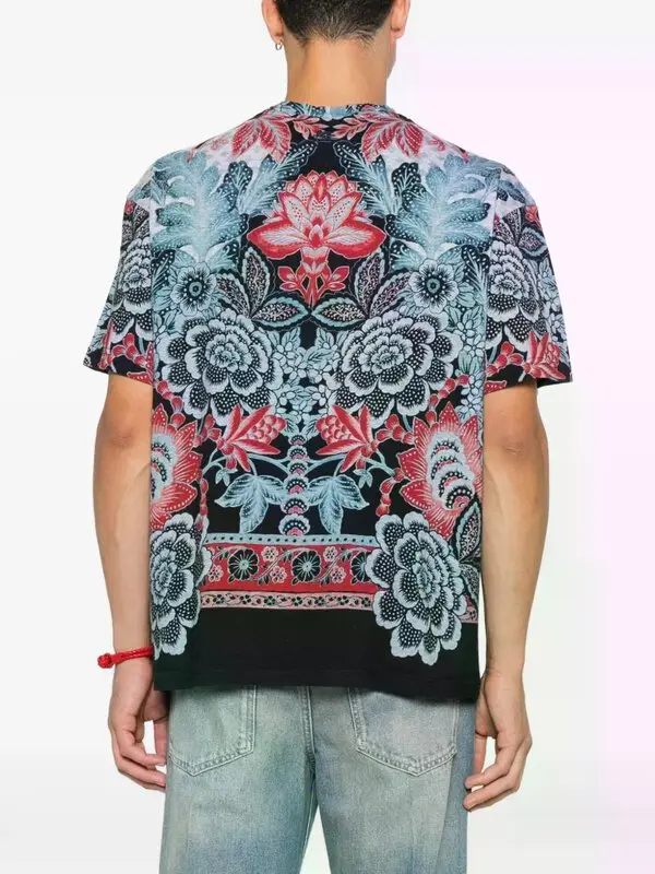 Etro Floral-print T-shirt - Blue