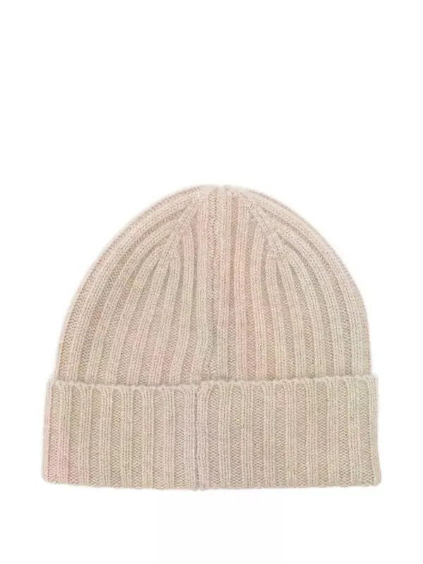MC2 SAINT BARTH Ribbed Embroidered Beanie - Neutrals