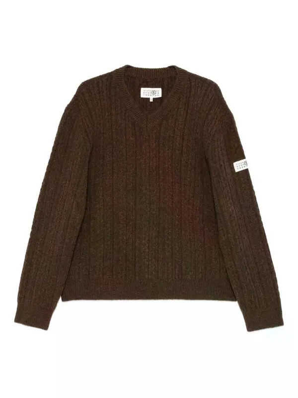 MAISON MARGIELA V-neck Ribbed Knit Sweater