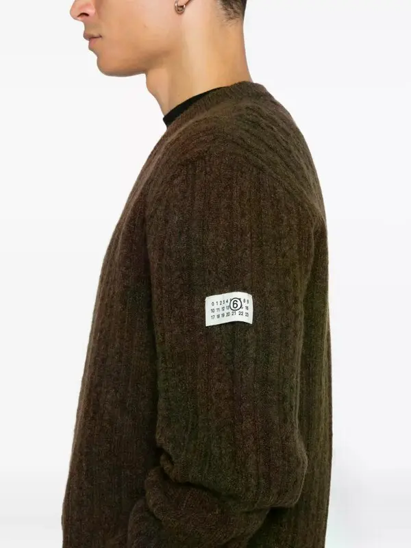 MAISON MARGIELA V-neck Ribbed Knit Sweater