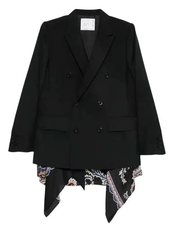 Sacai Double-breasted Paisley Blazer