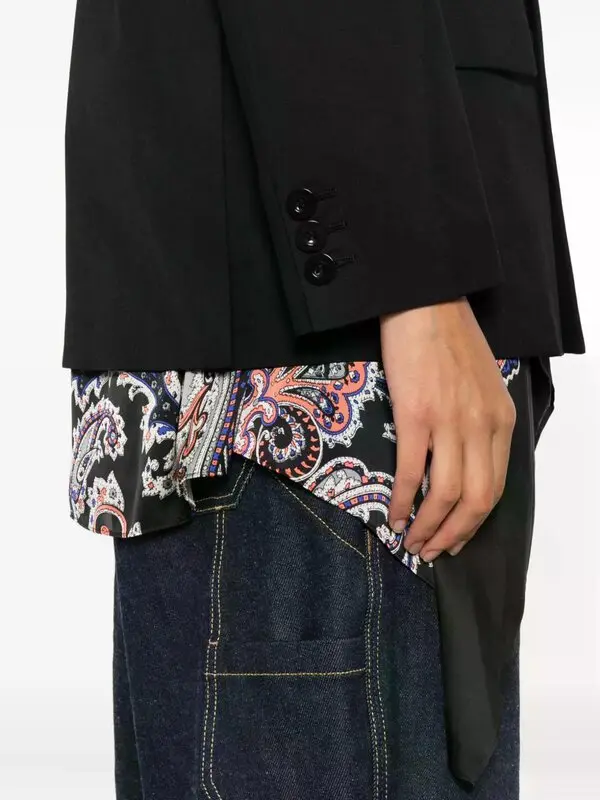 Sacai Double-breasted Paisley Blazer