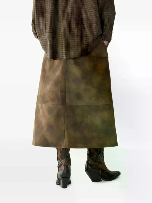 STUDIO TOMBOY Suede Panelled A-line Skirt