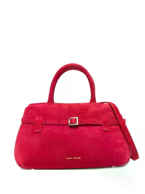 Manu Atelier Le Cambon Suede Tote Bag - Red