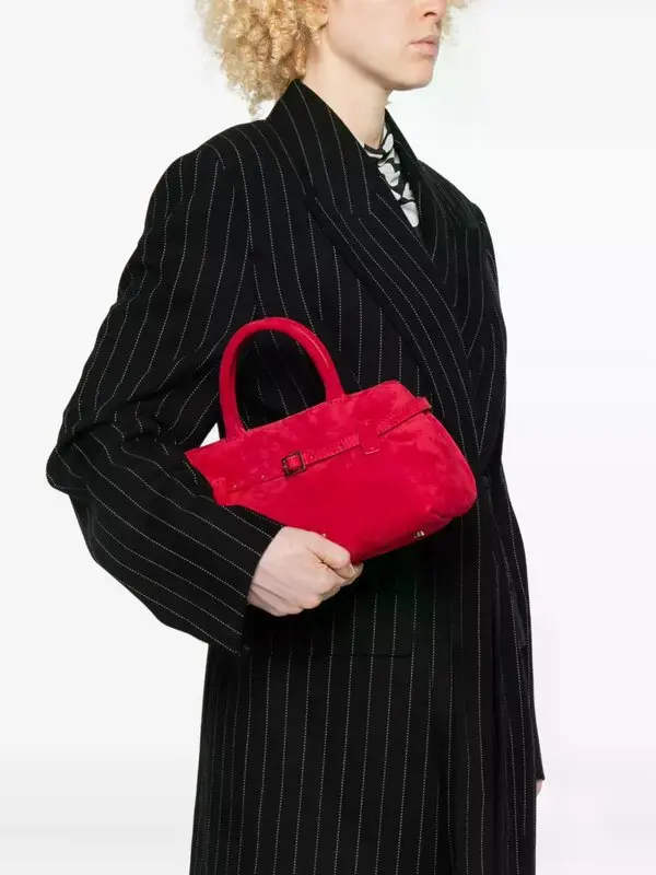 Manu Atelier Le Cambon Suede Tote Bag - Red