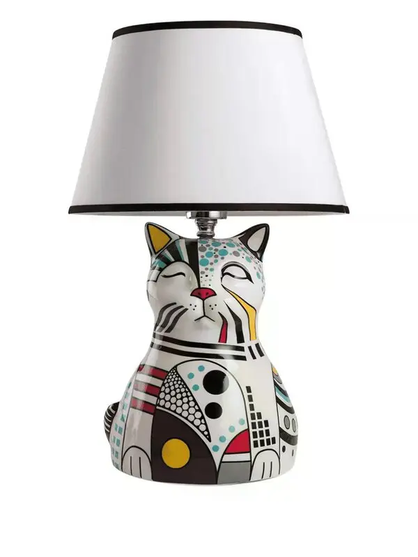 EGAN Cat Motif Table Lamp - White