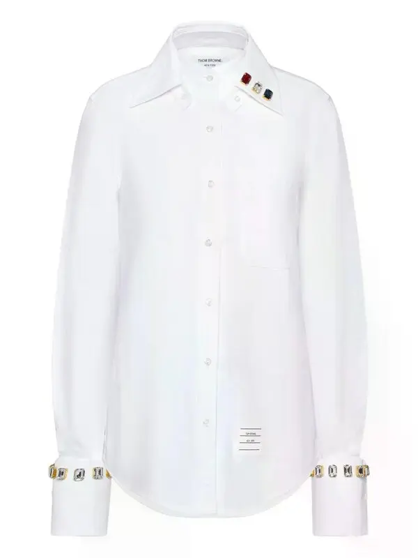 Thom Browne Swarovski-crystal Oxford Shirt - White