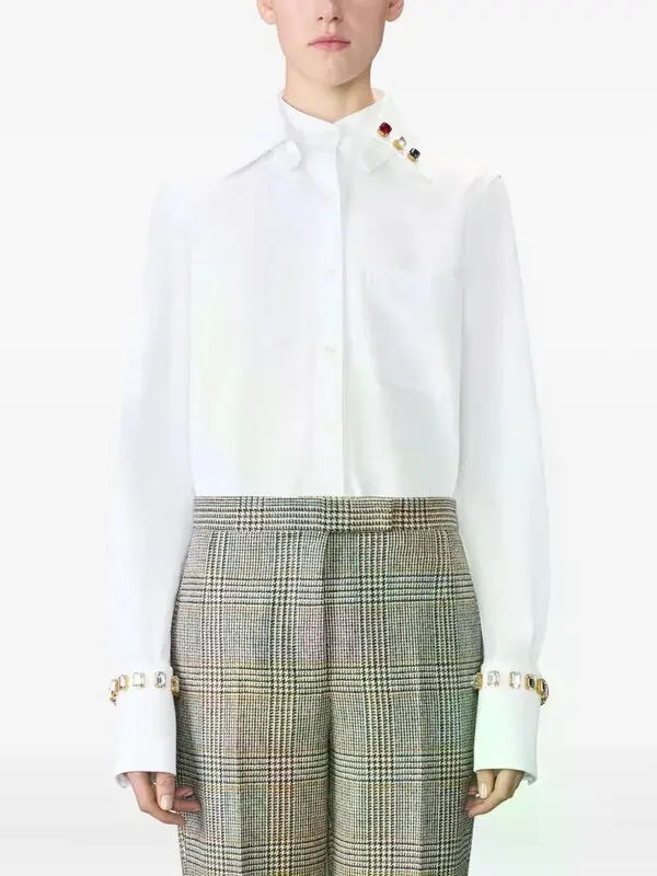Thom Browne Swarovski-crystal Oxford Shirt - White