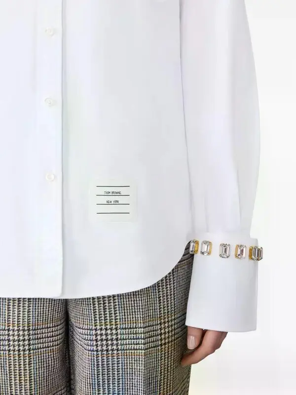 Thom Browne Swarovski-crystal Oxford Shirt - White