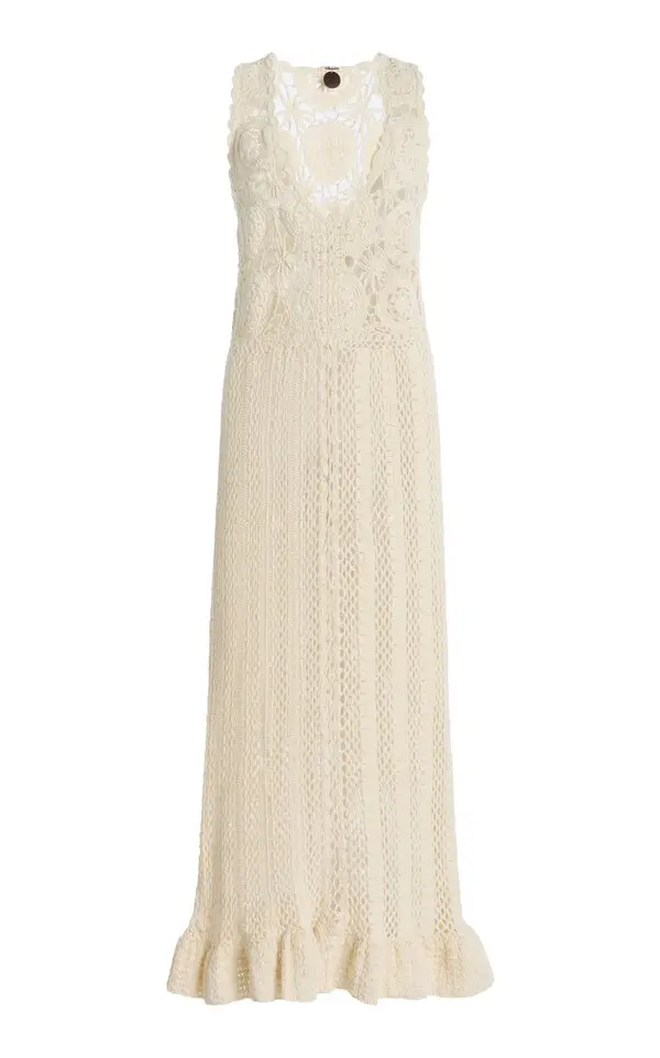 Akoia Swim Exclusive Azul Crocheted Cotton Maxi Dress - Ivory