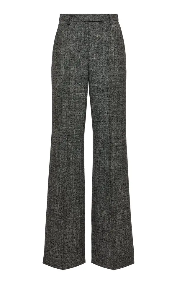Valentino Garavani Virgin Wool Flared-leg Pants - Grey