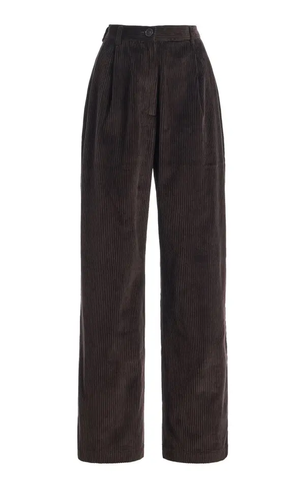 THE FRANKIE SHOP Norstrand Corduroy Straight-leg Trousers - Brown