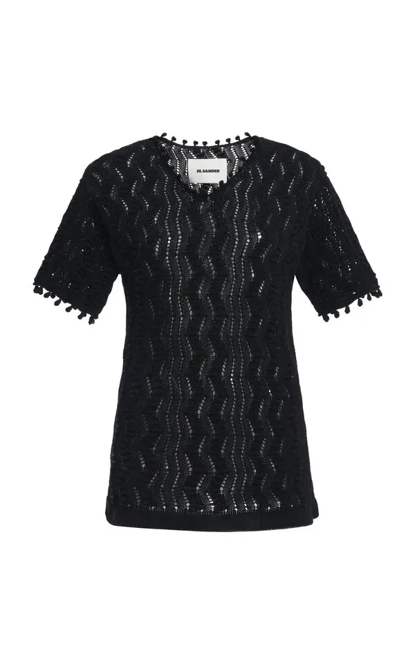 JIL SANDER Cotton Crochet Top