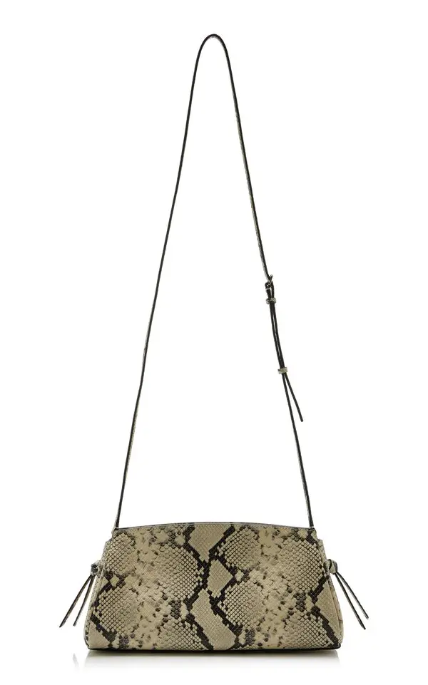 Staud Maude Convertible Snake-effect Leather Clutch - Animal