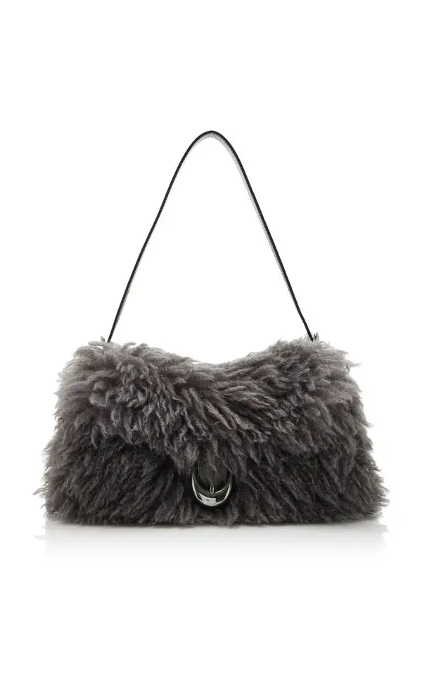 Staud Harlow Faux Fur Bag - Grey