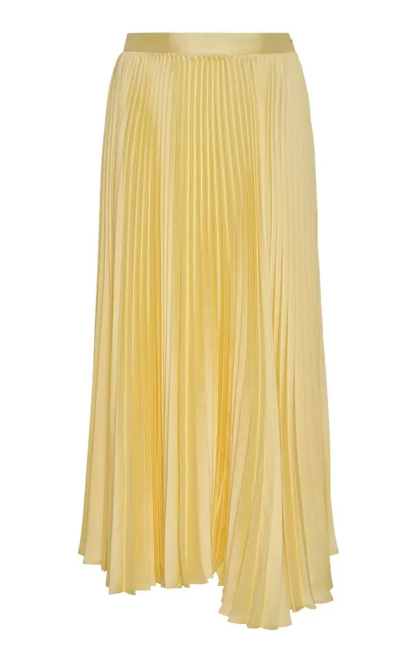 JIL SANDER Pleated Midi Skirt - Yellow