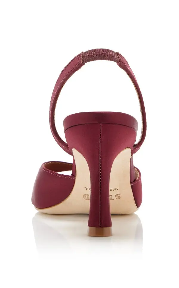 Staud Brigitte Satin Slingback Sandals - Red