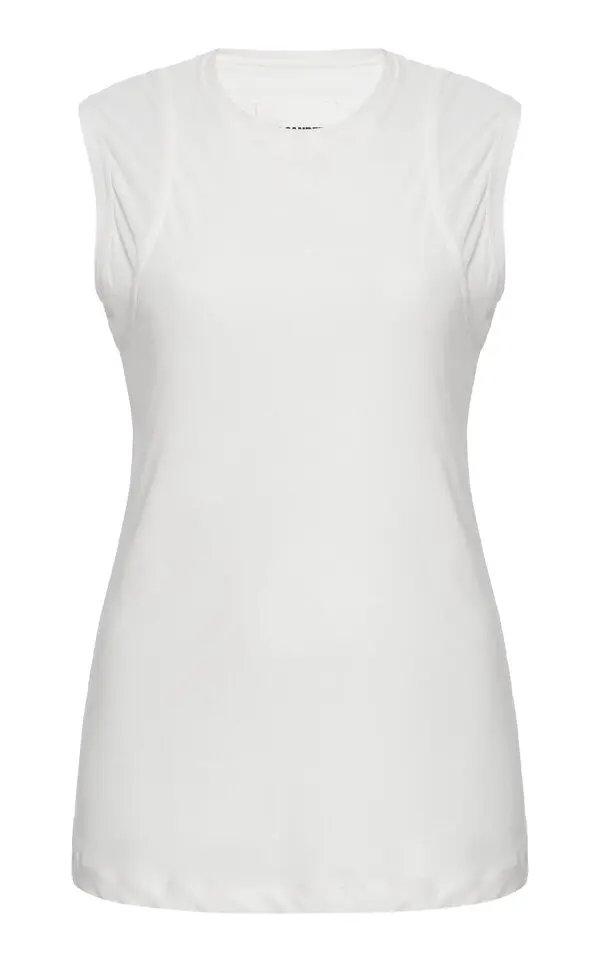 JIL SANDER Cotton Double Layer Tank - White