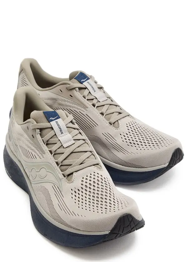 Saucony Ride 18 Panelled Mesh-knit Sneakers - Grey
