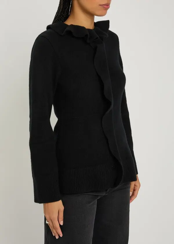 LIBEROWE Ruffled Wool Cardigan