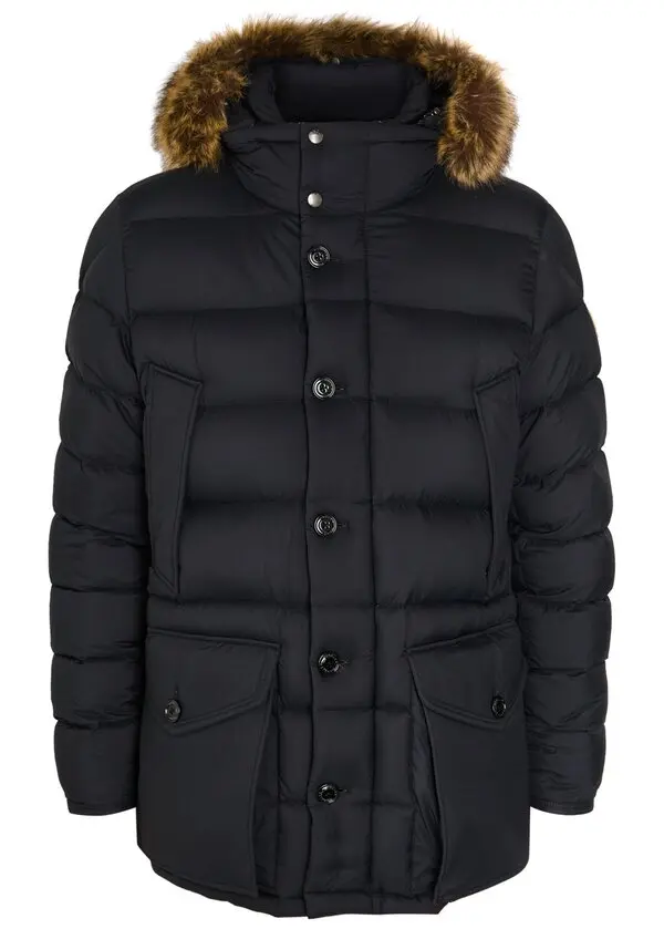 Moncler Clunye Faux Fur-trimmed Nylon Jacket - Black