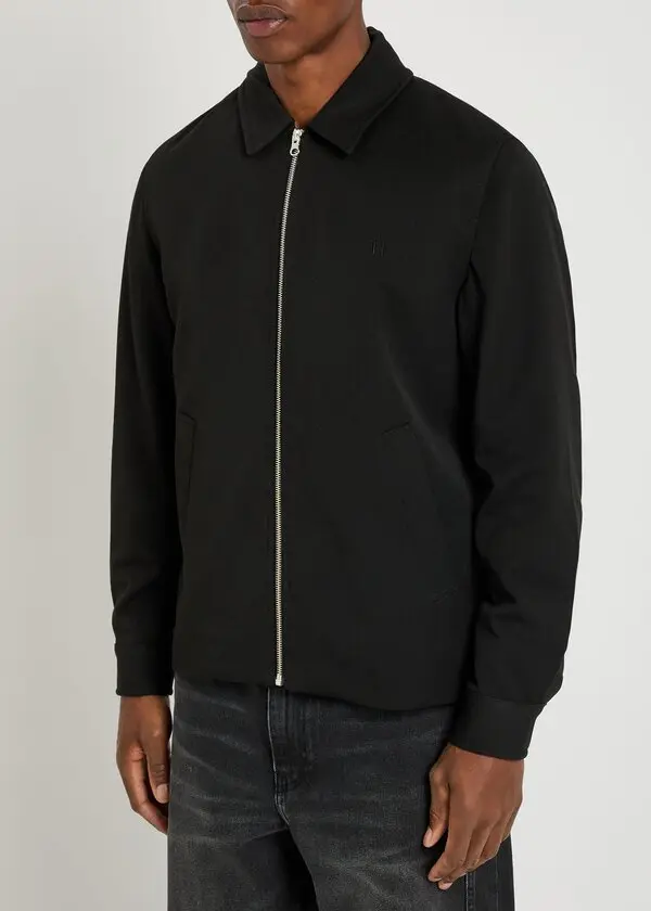 LES DEUX Logo-embroidered Twill Jacket - Black
