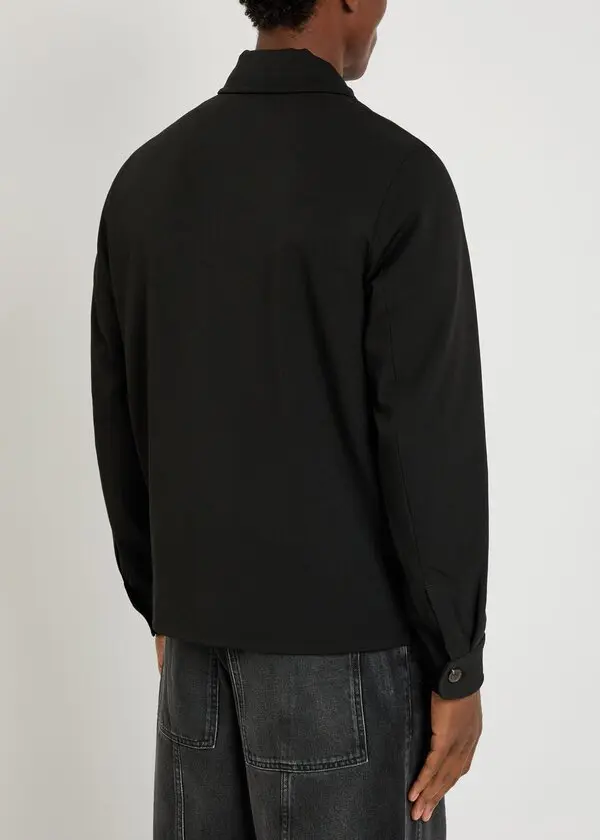 LES DEUX Logo-embroidered Twill Jacket - Black