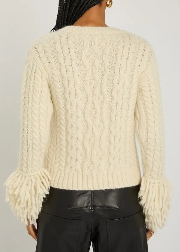Moncler Wool-blend Cardigan With Fringed Details