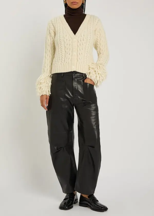 Moncler Wool-blend Cardigan With Fringed Details