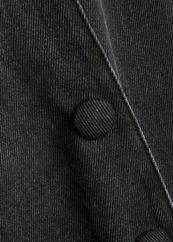LIBEROWE Peplum Denim Jacket - Black