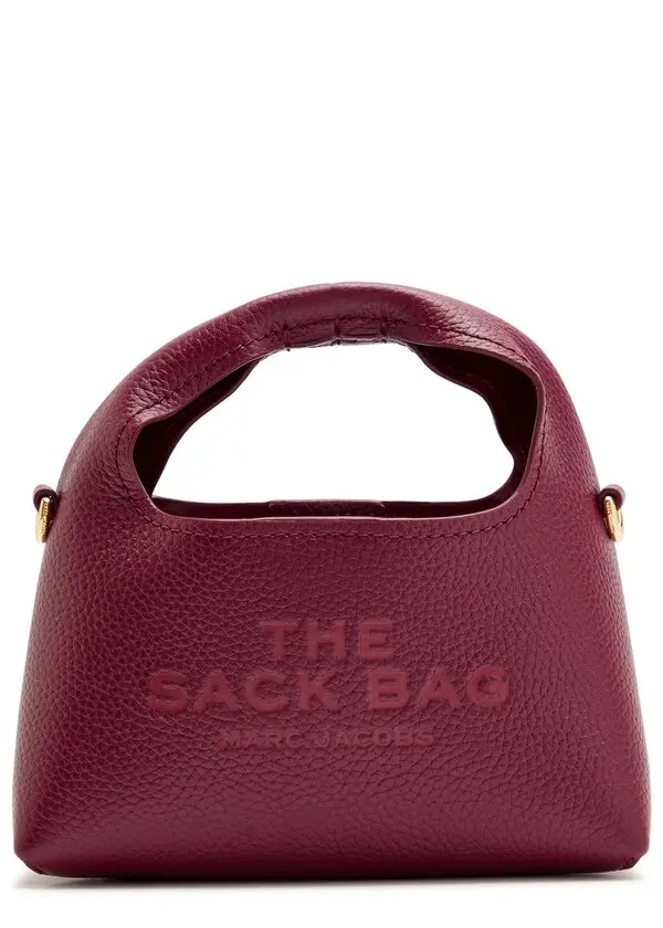 Marc Jacobs The Sack Micro Leather Top Handle Bag - Burgundy