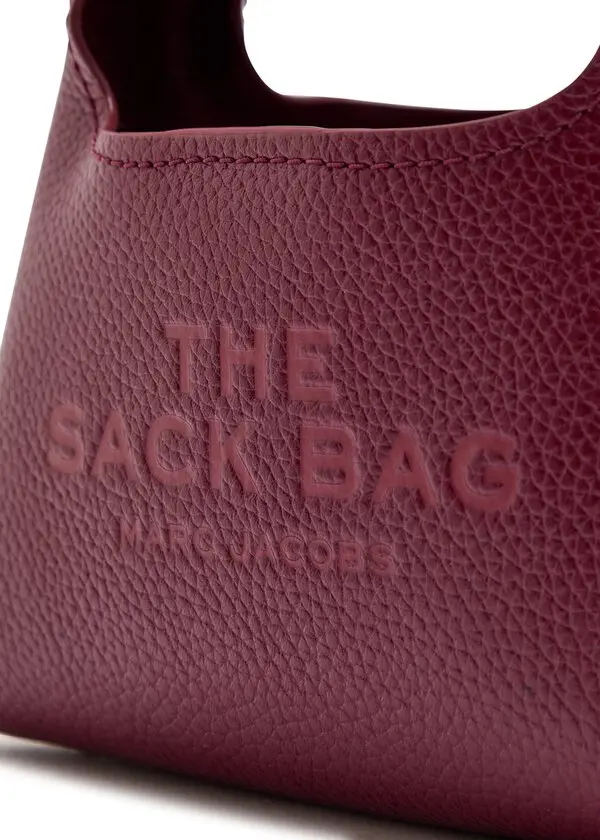 Marc Jacobs The Sack Micro Leather Top Handle Bag - Burgundy