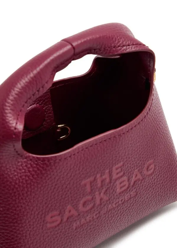Marc Jacobs The Sack Micro Leather Top Handle Bag - Burgundy