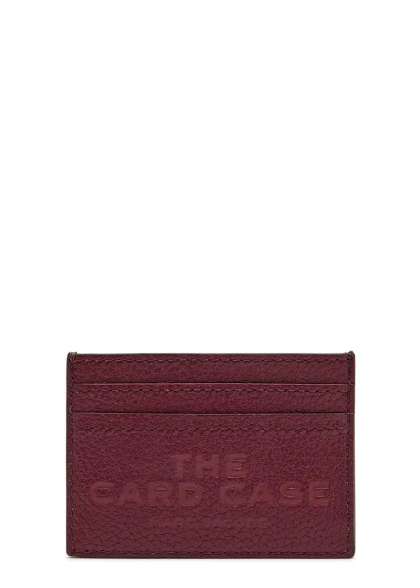 Marc Jacobs The Card Case Grained Leather Card Holder - Burgundy