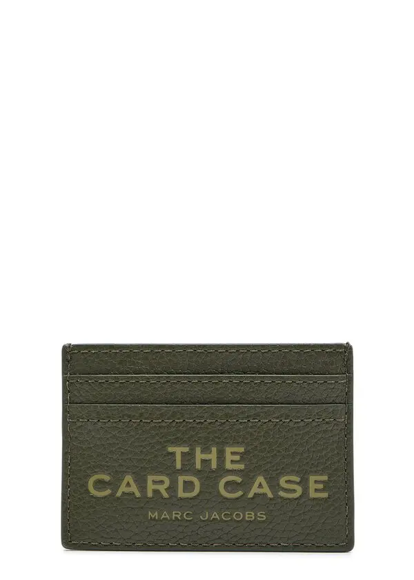 Marc Jacobs The Card Case Grained Leather Card Holder - Dark Green