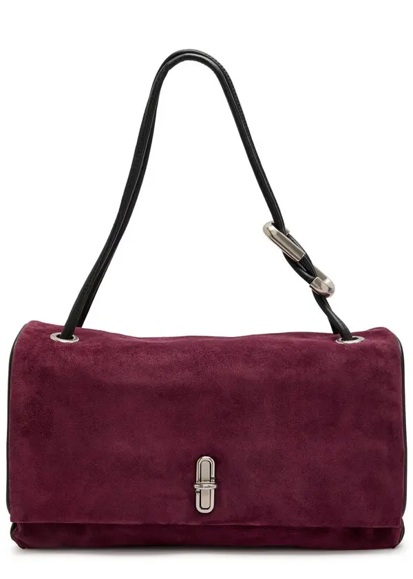 Marc Jacobs Large Dual Suede Shoulder Bag - Plum