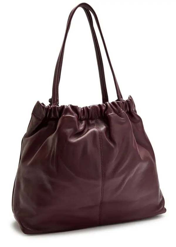 Marc Jacobs Leather Tote Bag With Chain Embellishment - Plum