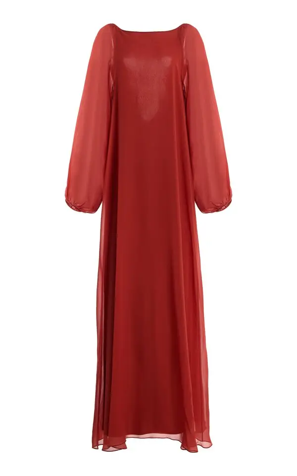 SEV Open-back Silk-chiffon Maxi Caftan Dress